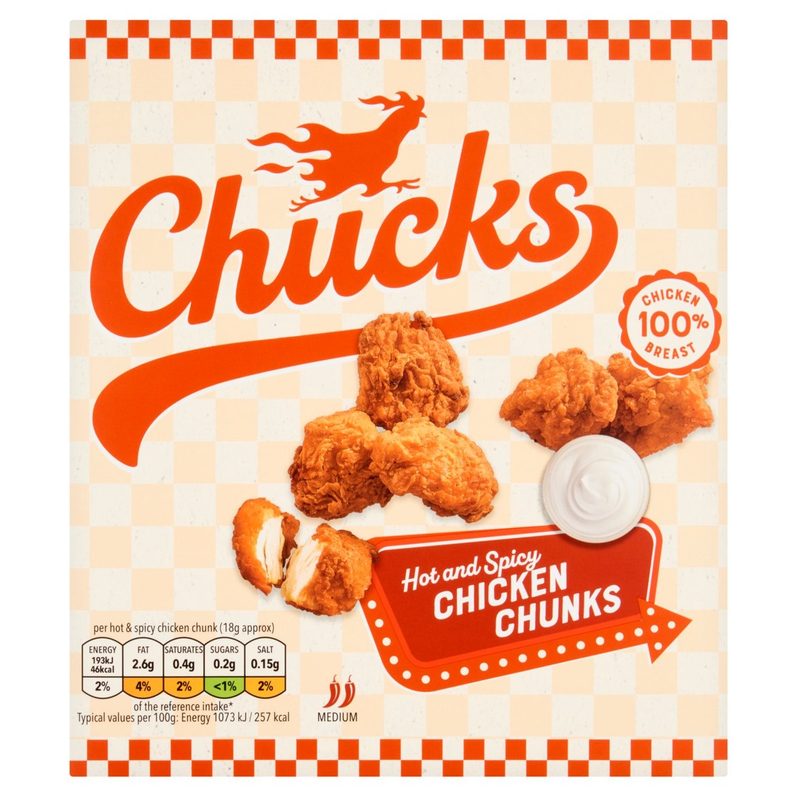 Chucks Hot And Spicy Chicken Chunks 225g - Morrisons Online Groceries ...