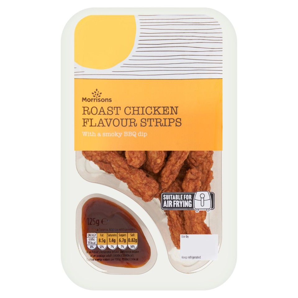Morrisons Roast Chicken Flavour Strips & Smoky BBQ Dip - Morrisons ...