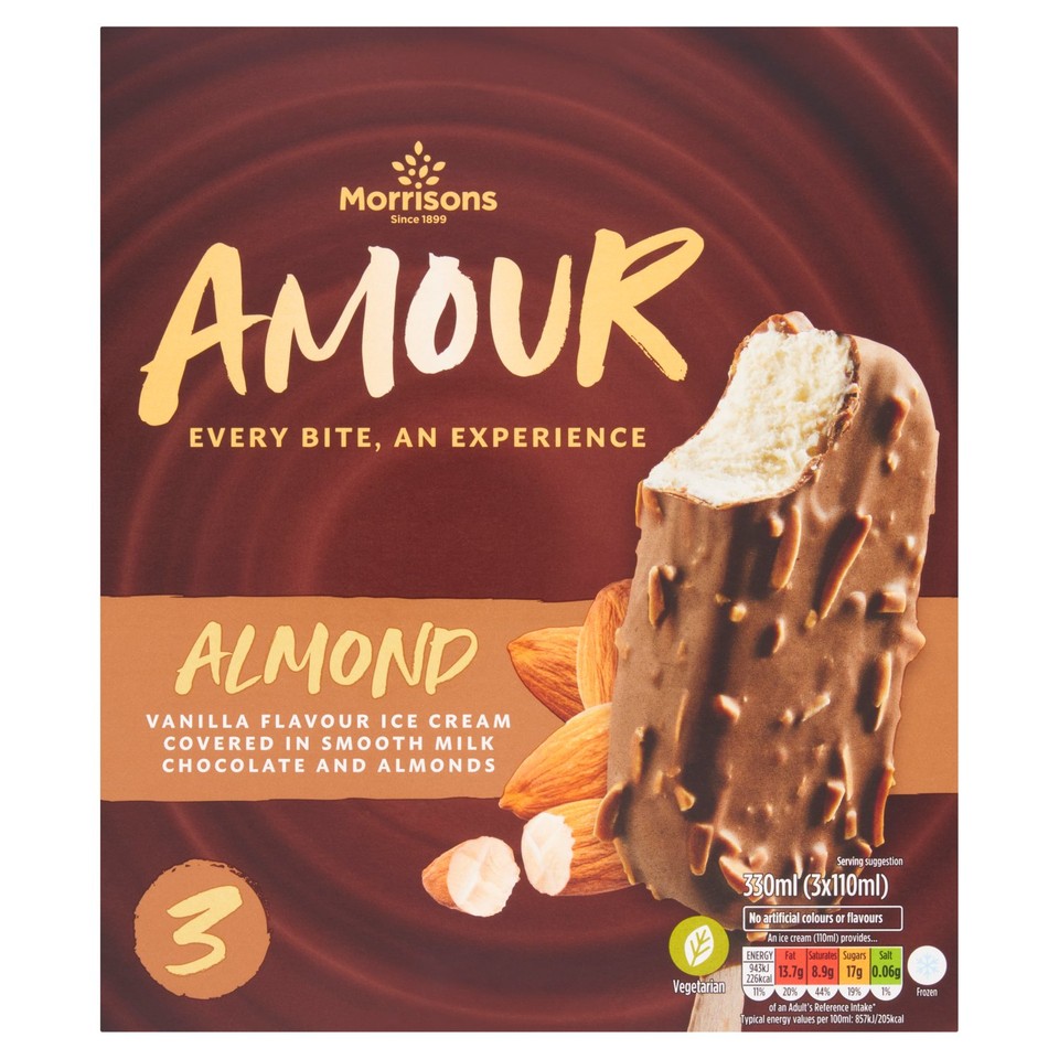 Morrisons Milk Chocolate Almond Amour Sticks - Morrisons Online ...