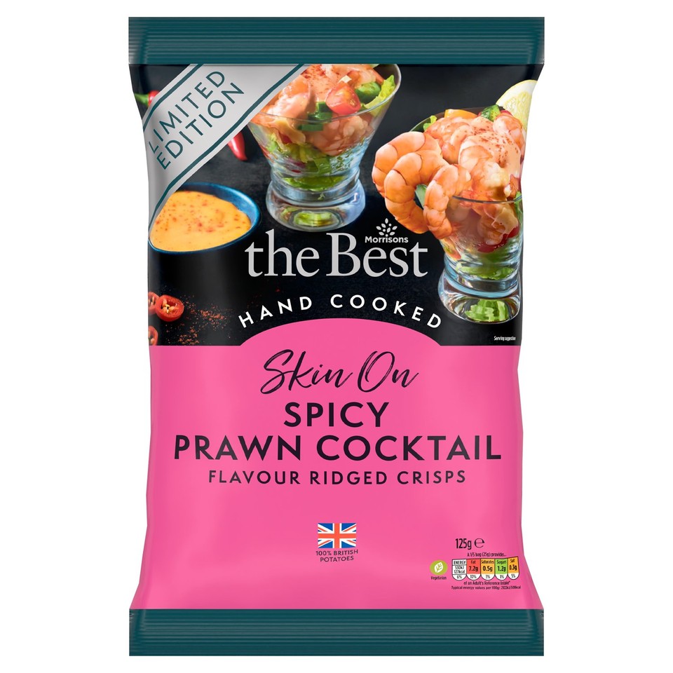 Morrisons The Best Skin On Spicy Prawn Cocktail Flavour Ridged Crisps ...