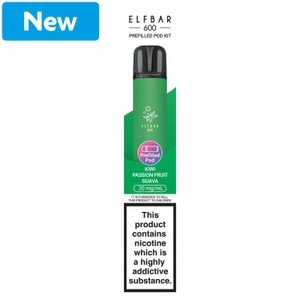 Elfbar 600 Rechargeable Prefilled Pod Kit Kiwi Passion Fruit Guava ...