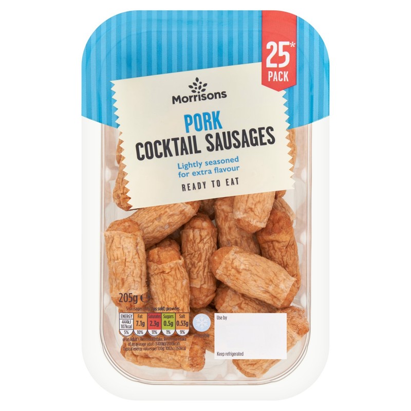 Morrisons 25 Pork Cocktail Sausages 205g - Morrisons Online Groceries ...