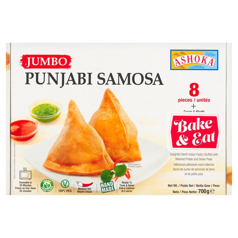 Ashoka Jumbo Punjabi Samosa 8 Piece Pack 700g - Morrisons Online ...
