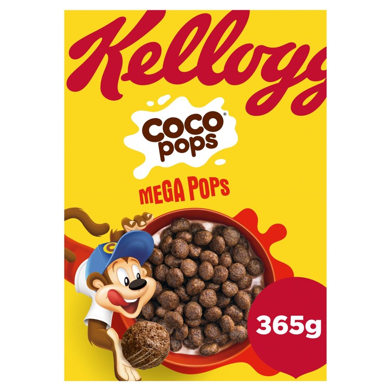 Kellogg's Coco Pops Mega Pops Chocolate Breakfast Cereal 365g ...