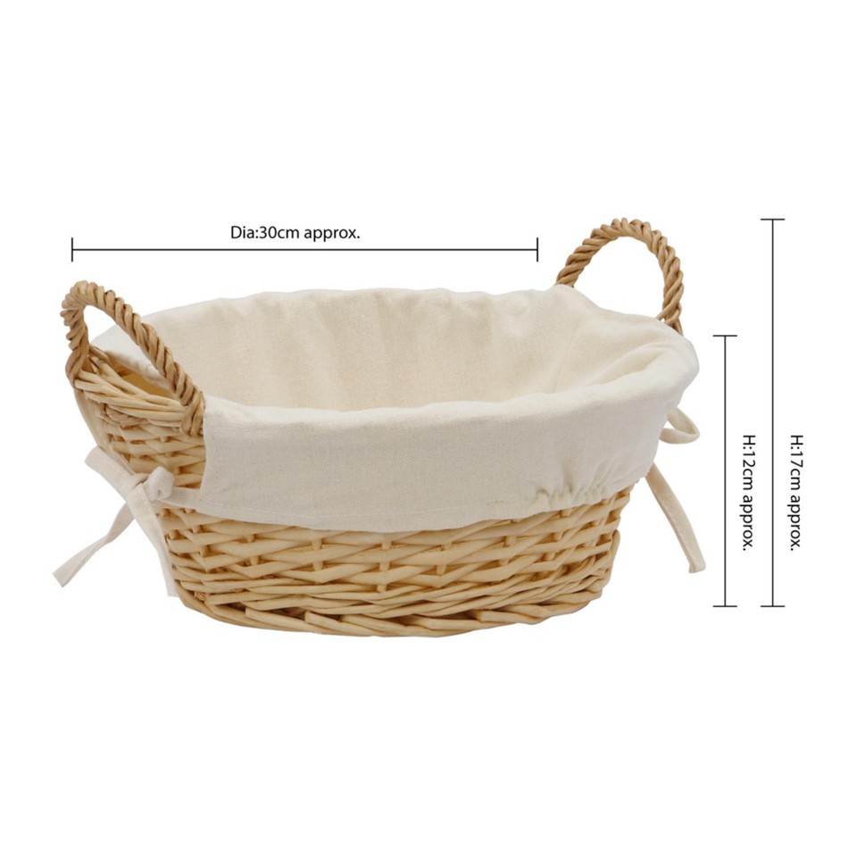 JVL Acacia Round Willow Storage Basket Honey - Morrisons Online ...