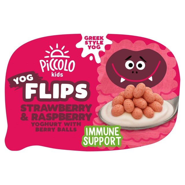 Piccolo Yoghurt Flips Strawberry & Raspberry with Berry Balls 120g ...