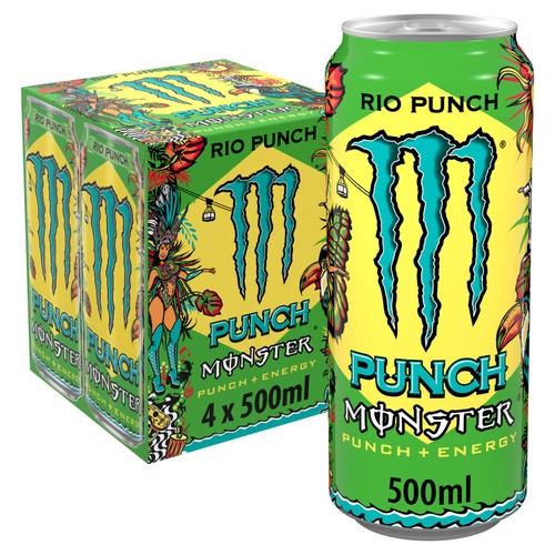 Monster Energy Drink Rio Punch 4 x 500ml - Morrisons Online Groceries ...