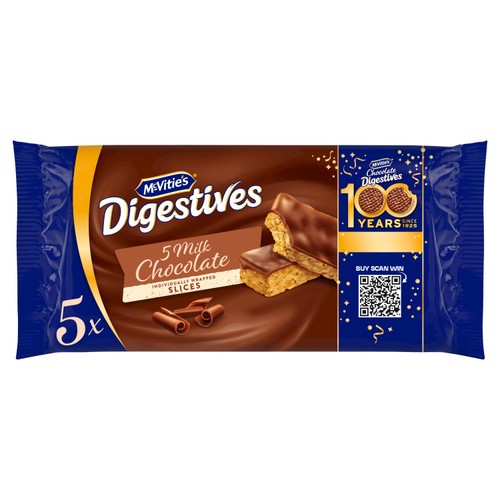 McVitie's Digestives Milk Chocolate Slices Cake Bars 5 Pack Multipack ...