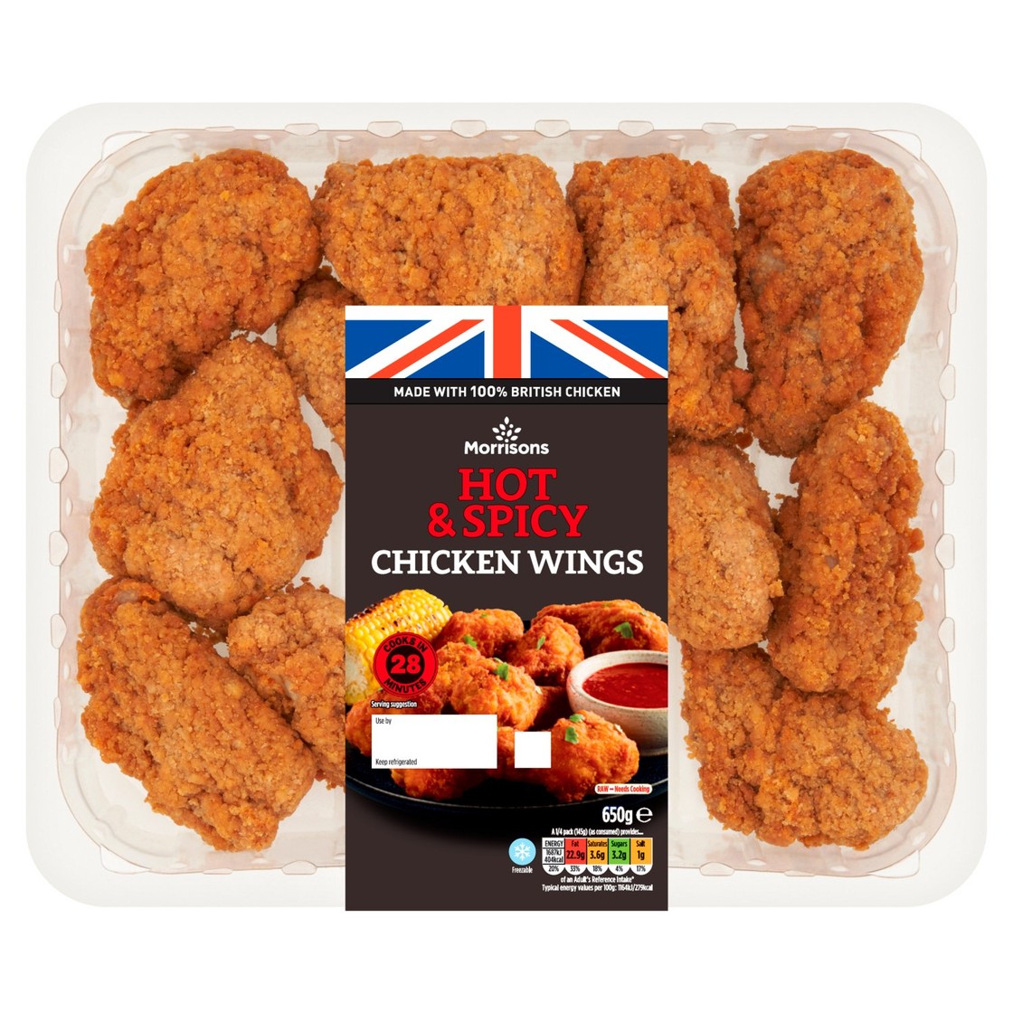 Morrisons Hot & Spicy Chicken Wings 650g - Morrisons Online Groceries ...