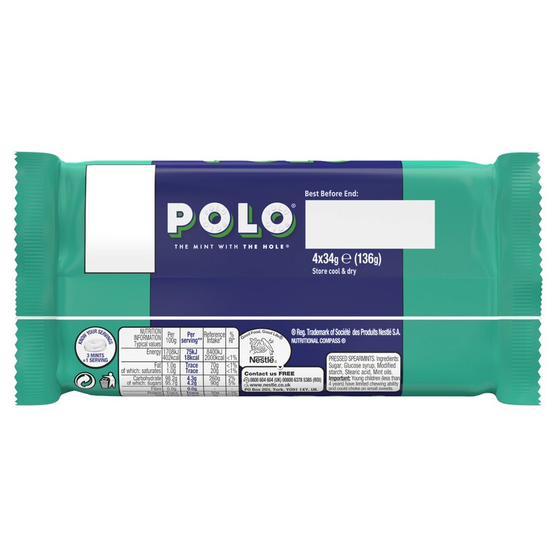 Polo Spearmint Mint Tube Multipack 4 Pack - Morrisons Online Groceries ...