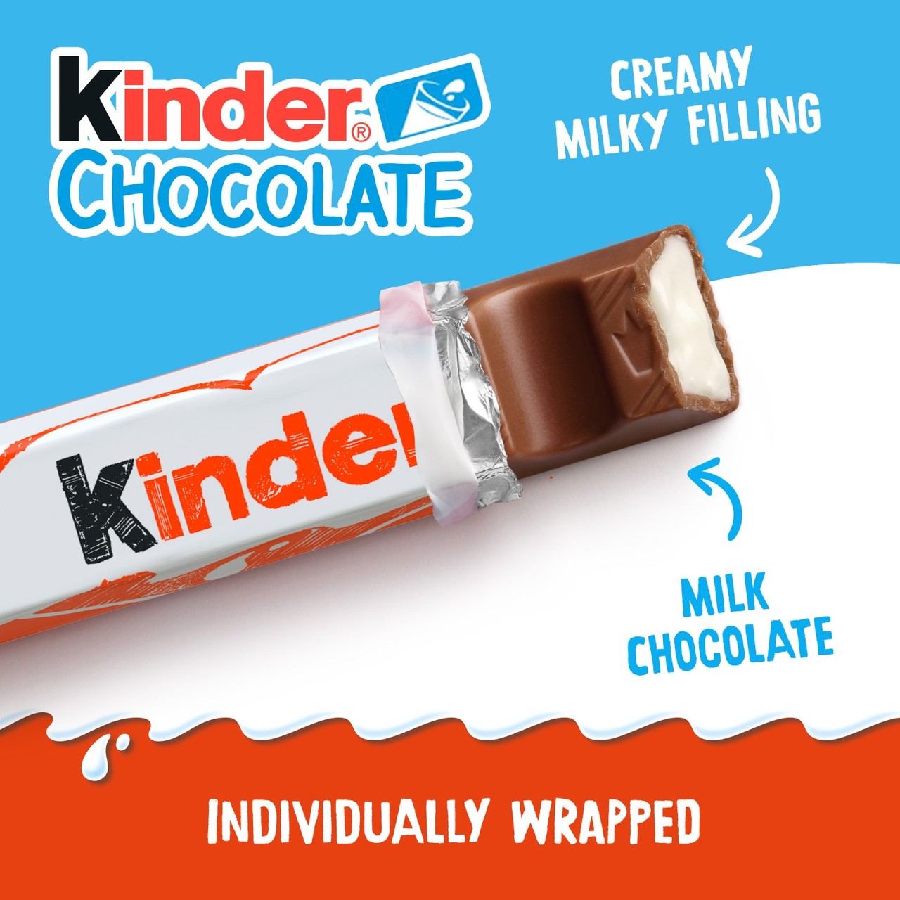 Kinder Milk Chocolate Snack Bars 8 Pack - Morrisons Online Groceries ...