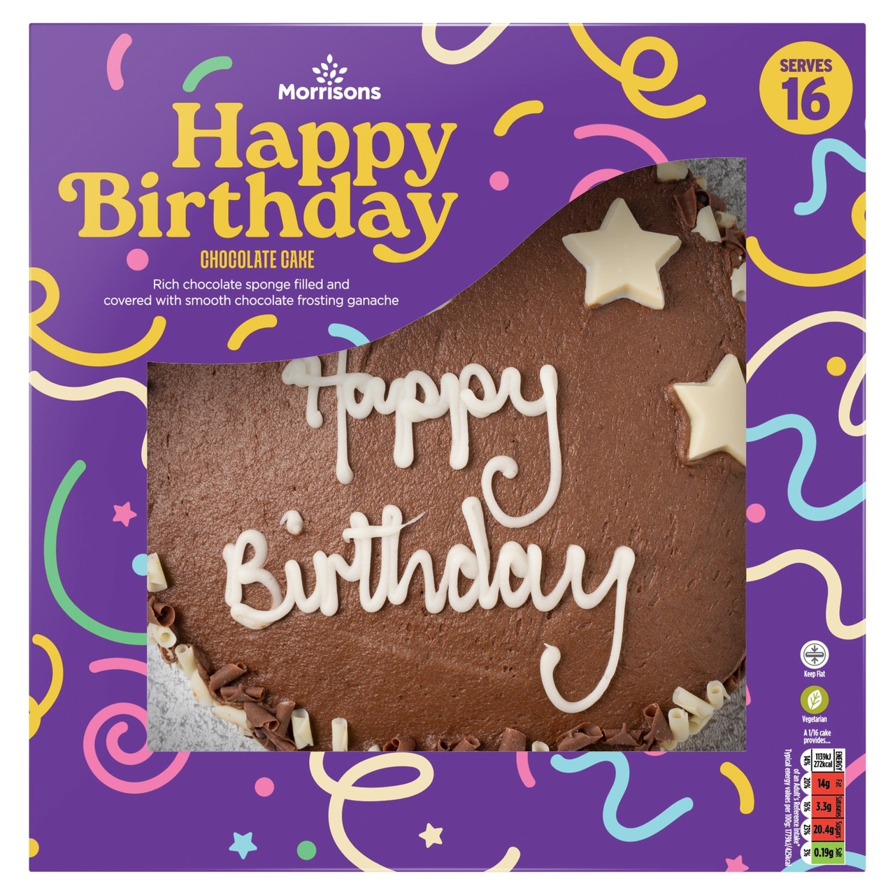Morrisons Happy Birthday Chocolate Celebration Cake Serves 16 ...