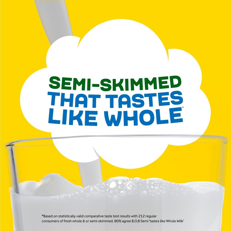 Arla BOB Semi-Skimmed Milk 2L That Tastes Like Whole - Morrisons Online ...