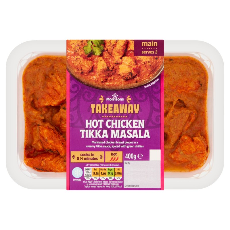 Morrisons Takeaway Hot Chicken Tikka Masala 400g - Morrisons Online ...