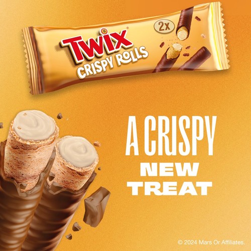 Twix Milk Chocolate Crispy Rolls Snack Bar Multipack 5 x 22.5g Bars ...