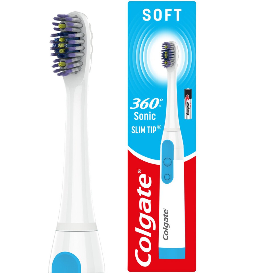 Colgate Battery 360 Sonic Floss Tip Soft Toothbrush - Morrisons Online ...