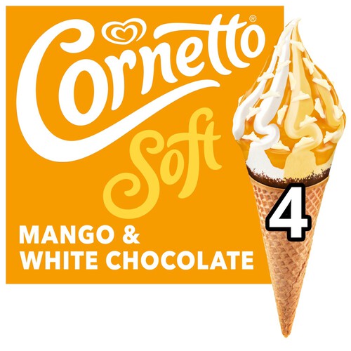 Cornetto Soft Ice Cream Cones Mango & White Chocolate - Morrisons ...