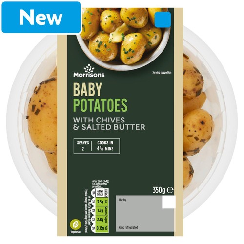 Morrisons Baby Potatoes With Chives & Salted Butter 350g - Morrisons ...