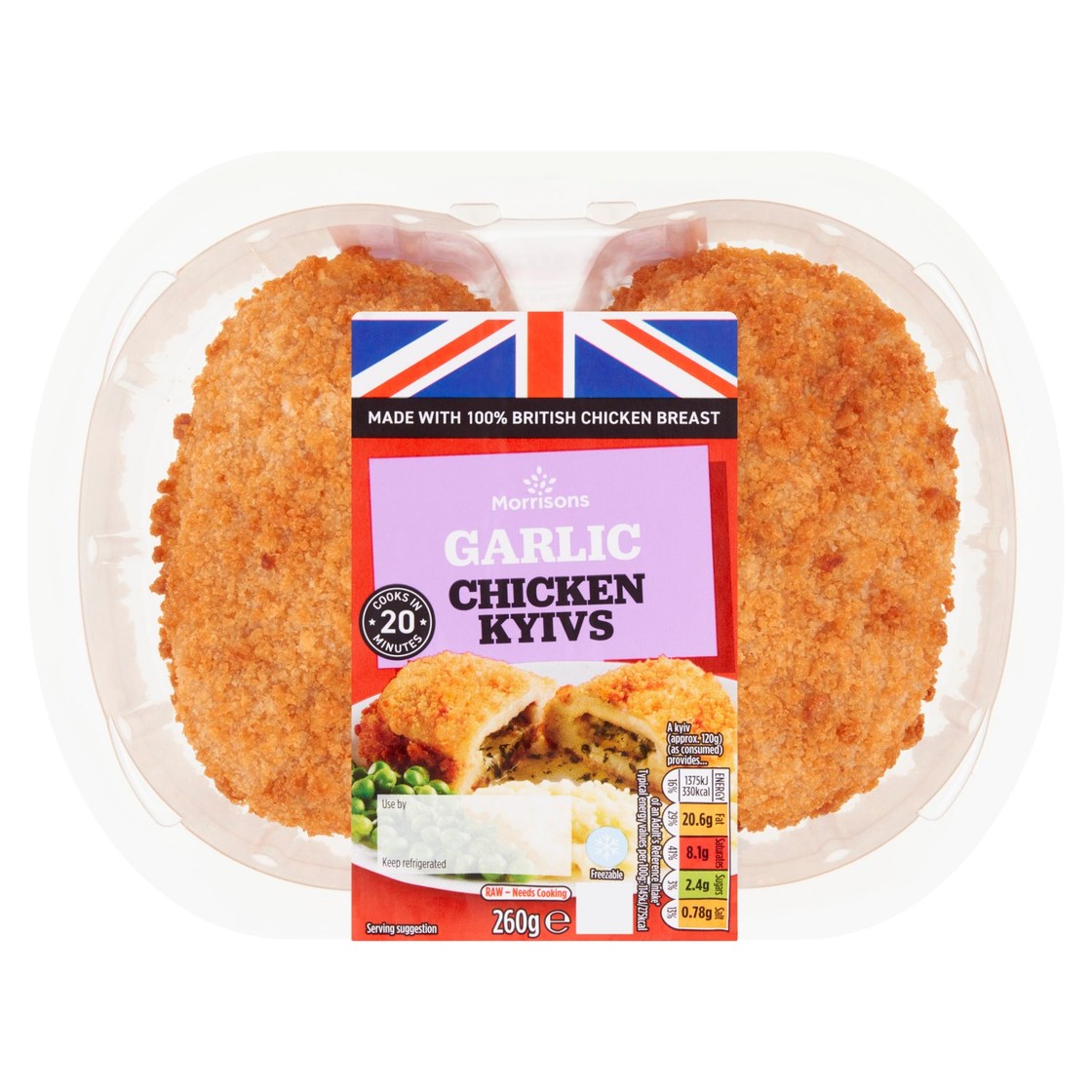 Morrisons 2 Breaded Garlic Chicken Kyivs - Morrisons Online Groceries ...