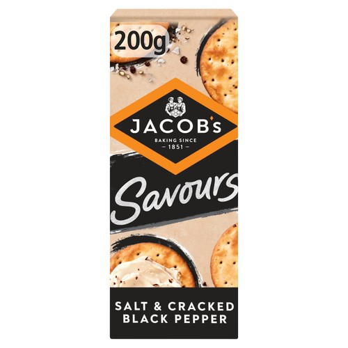 Jacob's Savours Bakes Salt & Cracked Black Peppers Crackers - Morrisons ...