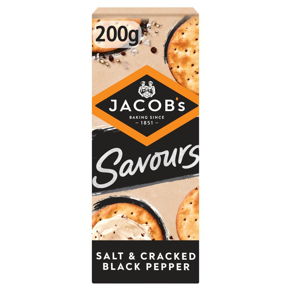 Jacob's Savours Bakes Salt & Cracked Black Peppers Crackers - Morrisons ...