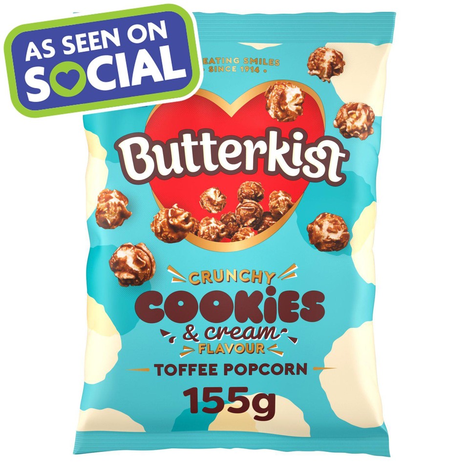 Butterkist Cookies & Cream Flavour Toffee Popcorn 155g - Morrisons ...