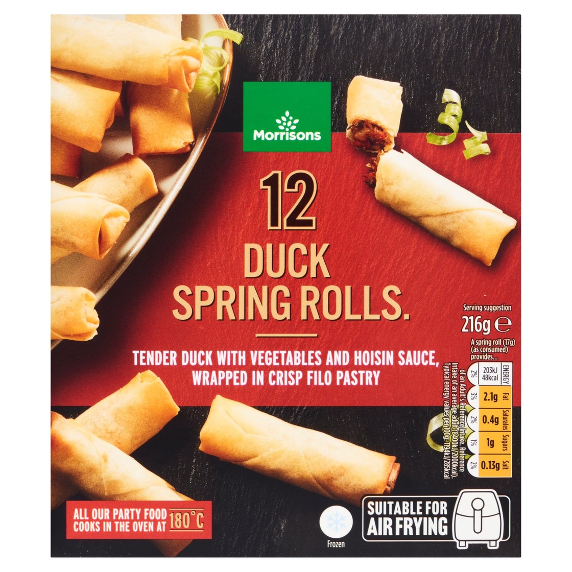 Morrisons 12 Duck Spring Rolls 216g - Morrisons Online Groceries & Offers