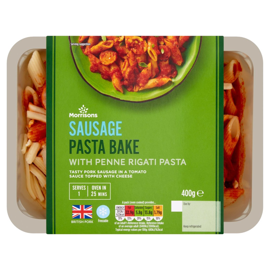 Morrisons Sausage Pasta Bake 400g - Morrisons Online Groceries & Offers