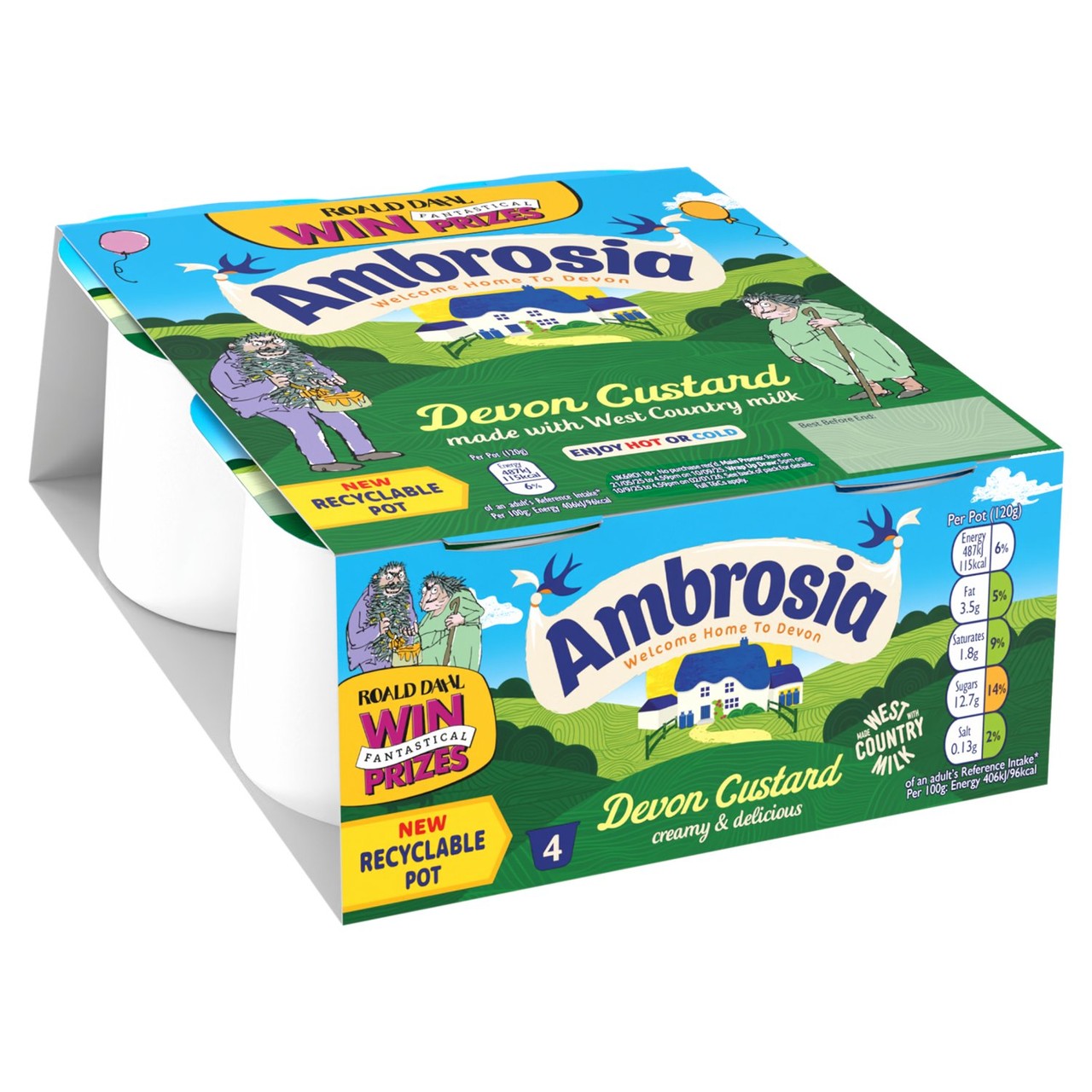 Ambrosia Devon Custard Pots 4x120g - Morrisons Online Groceries & Offers