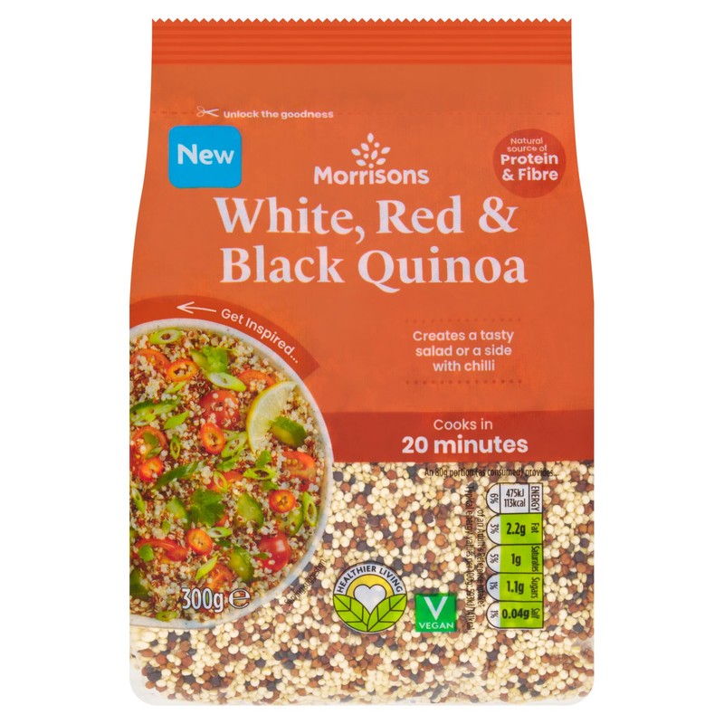 Morrisons White, Red & Black Quinoa 300g - Morrisons Online Groceries ...
