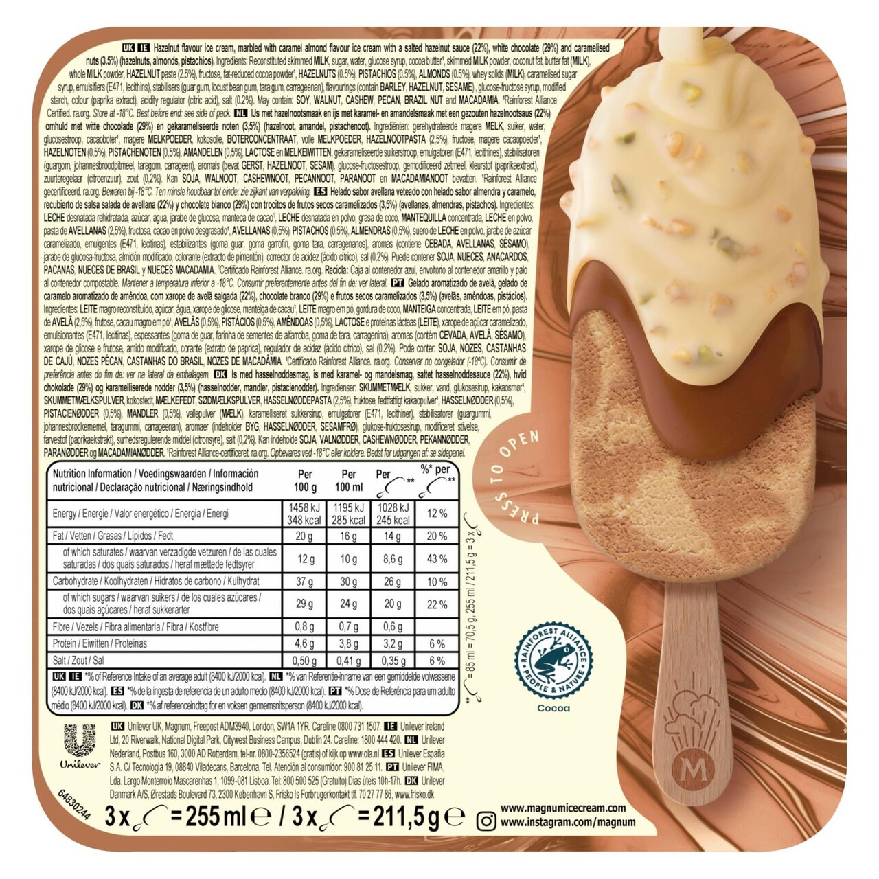 Magnum Utopia Double Hazelnut Ice Cream Sticks - Morrisons Online ...