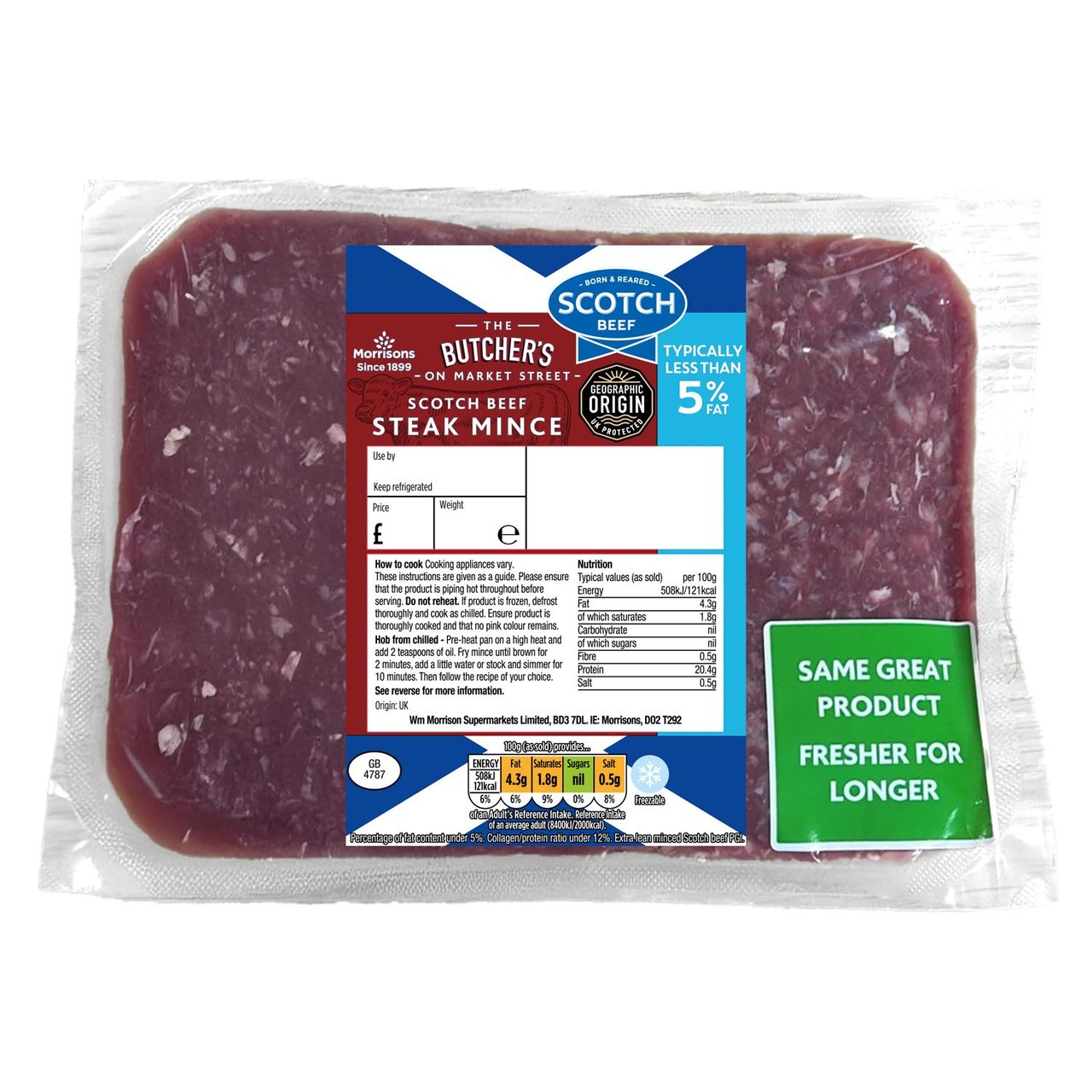 Morrisons Scottish Beef Mince Steak 5% - Morrisons Online Groceries ...