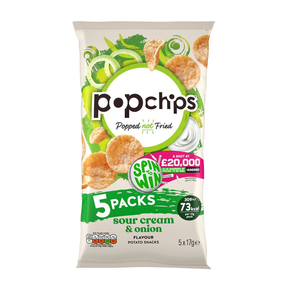 Popchips Sour Cream & Onion Multipack Crisps 5 Pack - Morrisons Online ...