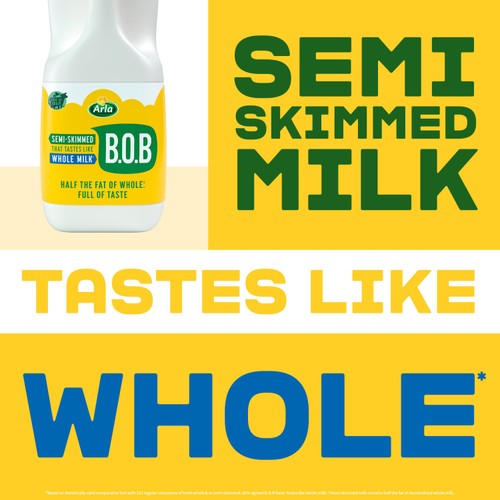 Arla BOB Semi-Skimmed Milk 2L That Tastes Like Whole - Morrisons Online ...