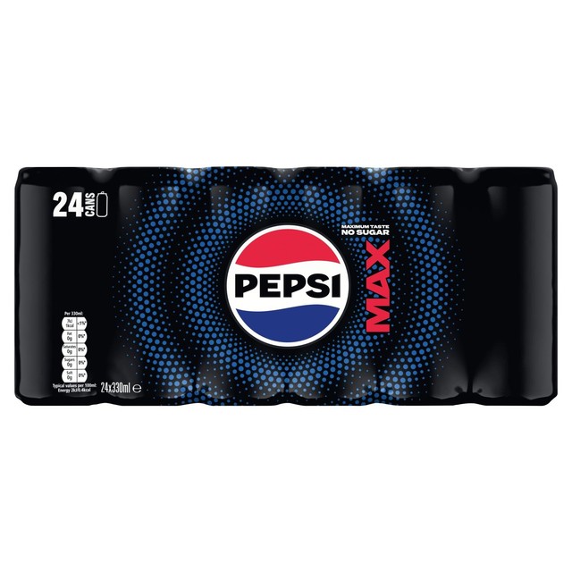 Pepsi Max No Sugar Cola Cans 24 x 330ml - Morrisons Online Groceries ...