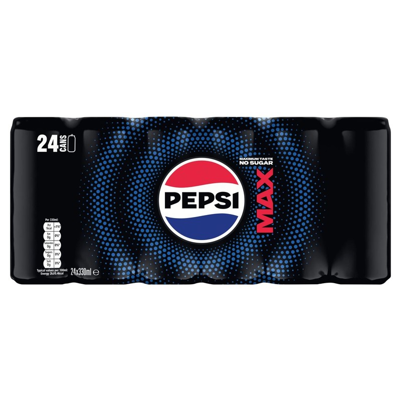 Pepsi Max No Sugar Cola Cans 24 x 330ml - Morrisons Online Groceries ...