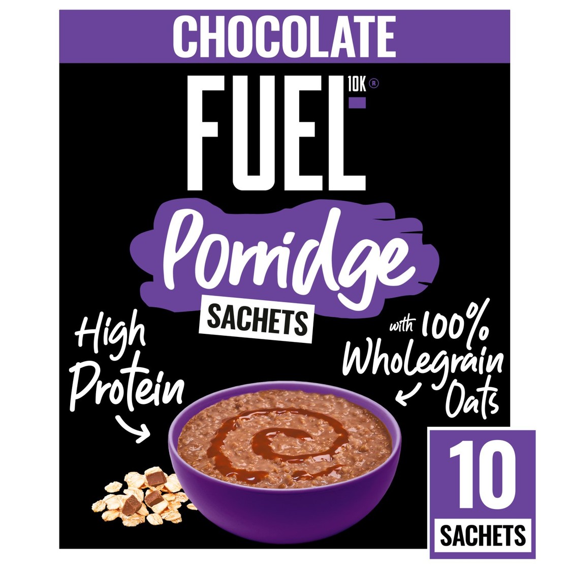 FUEL 10K Chocolate Protein Porridge Sachets Oat Cereal Sachets ...