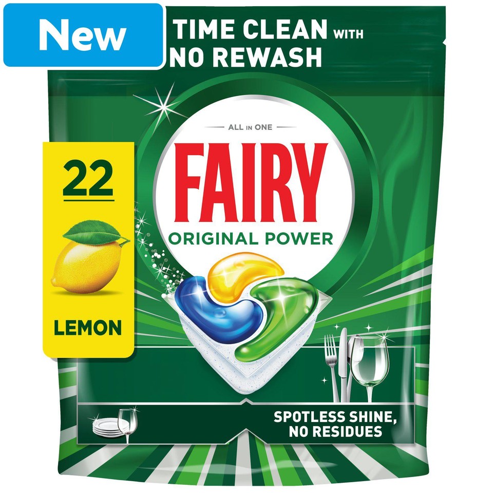 Fairy Original All In One Auto Dishwasher Tablets Lemon - Morrisons ...