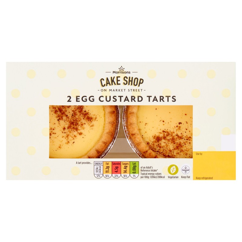 Market Street 2 Egg Custard Tarts - Morrisons Online Groceries & Offers