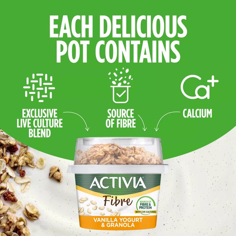 Activia Vanilla & Granola Breakfast Pot With Spoon 165g - Morrisons ...
