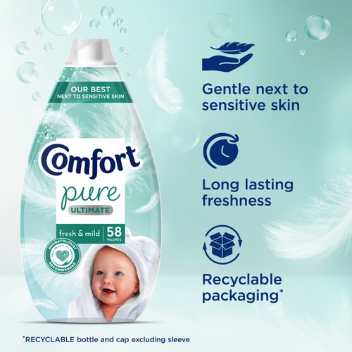 Comfort Ultimate Pure Fabric Conditioner Fresh & Mild 58 Washes ...