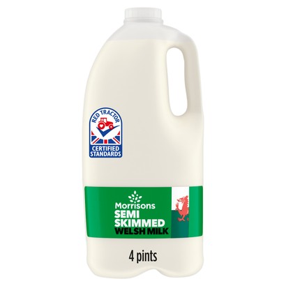 Morrisons Welsh Semi Skimmed Milk 4 pint - Morrisons Online Groceries ...