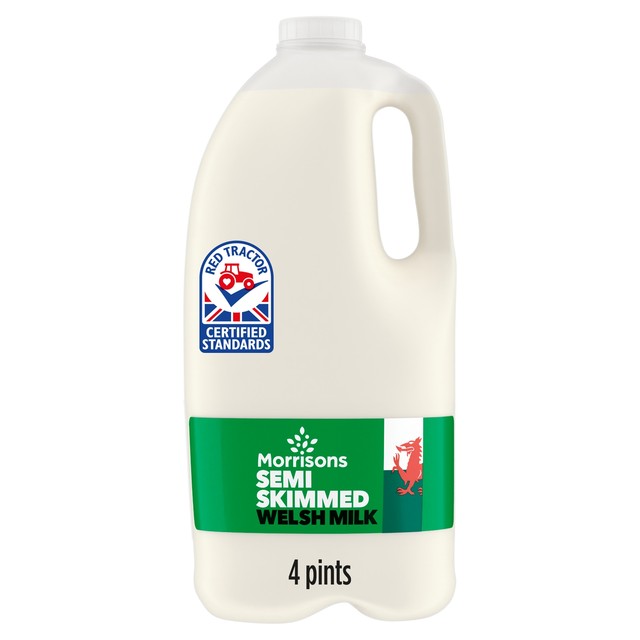 Morrisons Welsh Semi Skimmed Milk 4 pint - Morrisons Online Groceries ...