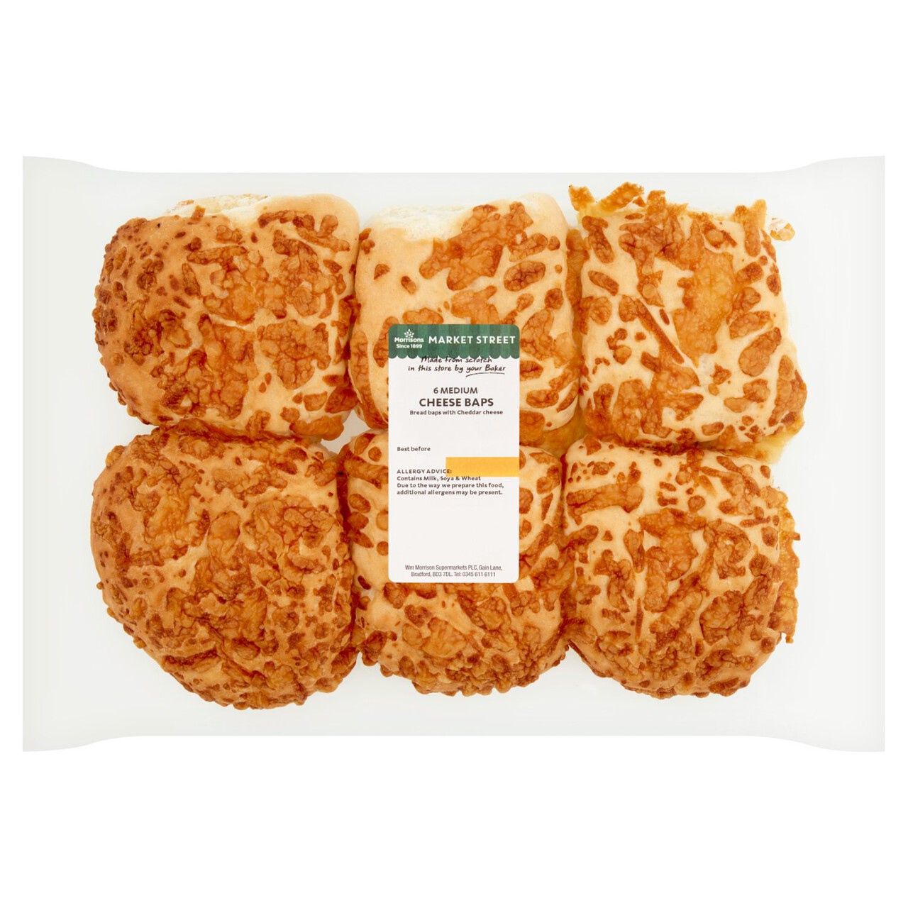 Market Street Medium Cheese Baps - Morrisons Online Groceries & Offers