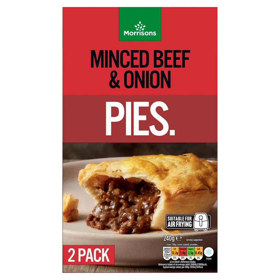 Morrisons 2 Minced Beef & Onion Pies 240g - Morrisons Online Groceries ...
