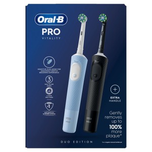 Oral-B Vitality Pro Black Blue Duo Pack Electric Toothbrush - Morrisons ...