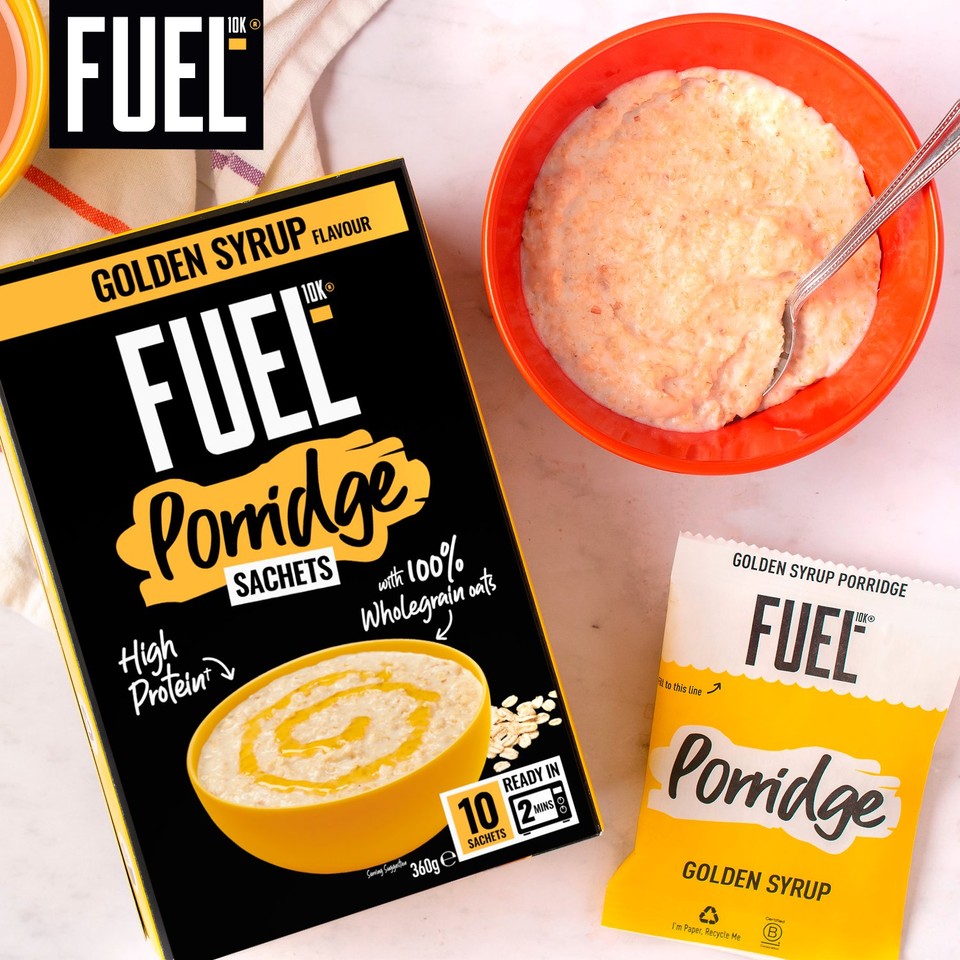 FUEL 10K Golden Syrup Protein Porridge Oat Cereal Sachets - Morrisons ...