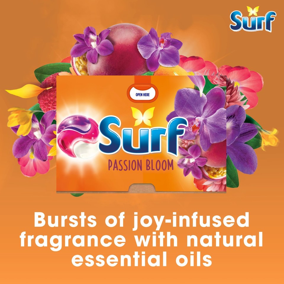 Surf 3 in 1 Laundry Washing Detergent Capsules Passion Bloom 26 Washes ...