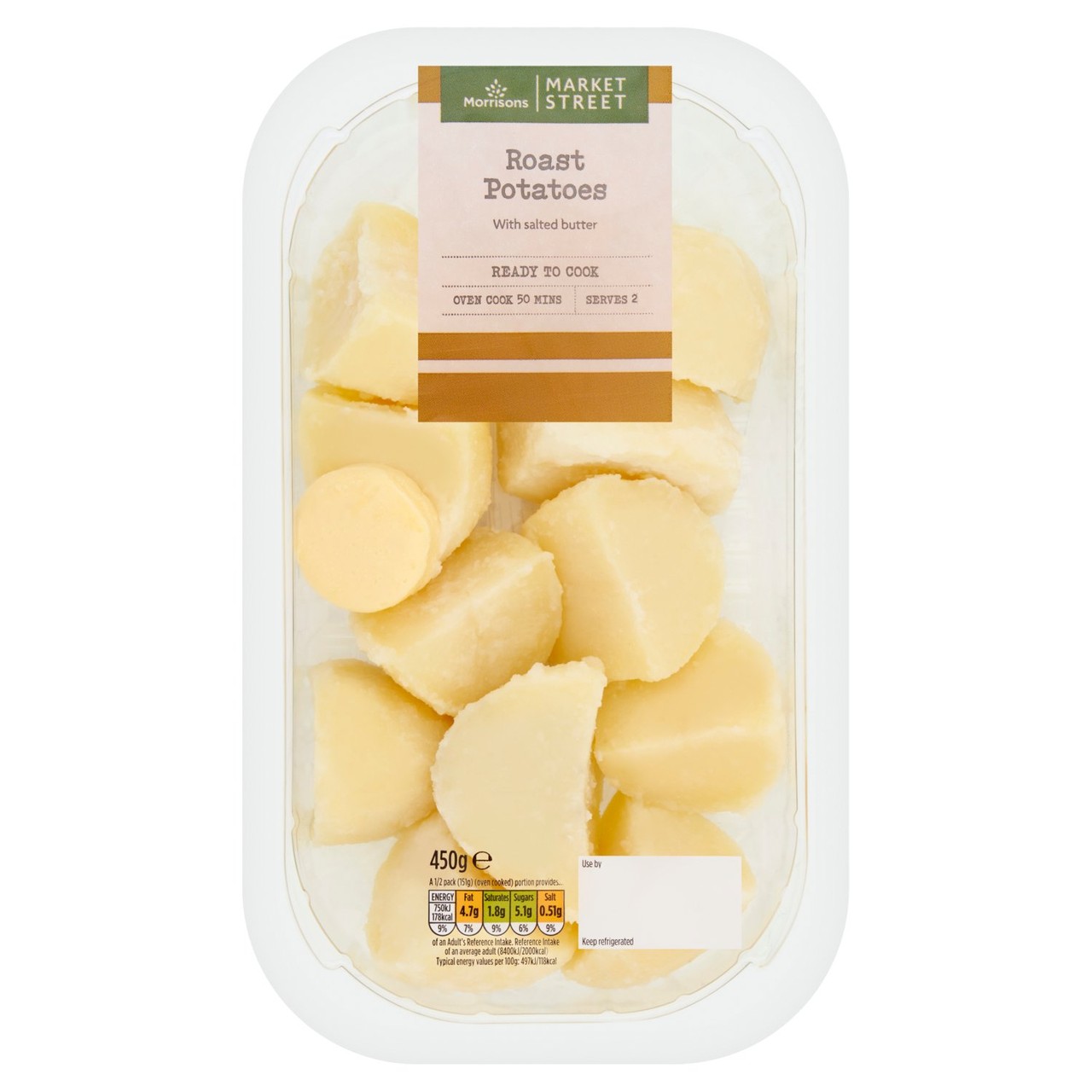 Morrisons Market Street Roast Potatoes with Salted Butter 450g ...