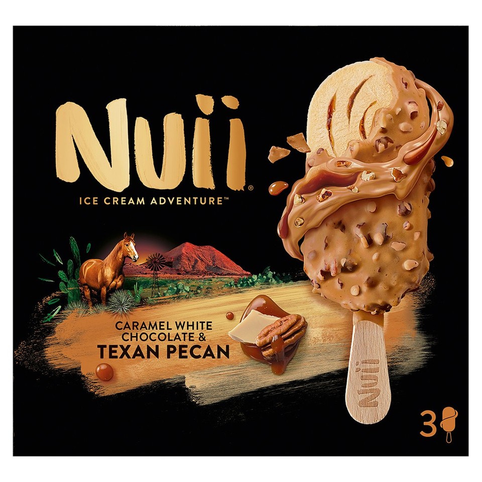 Nuii Caramel White Chocolate & Texan Pecan Ice Cream Sticks - Morrisons ...